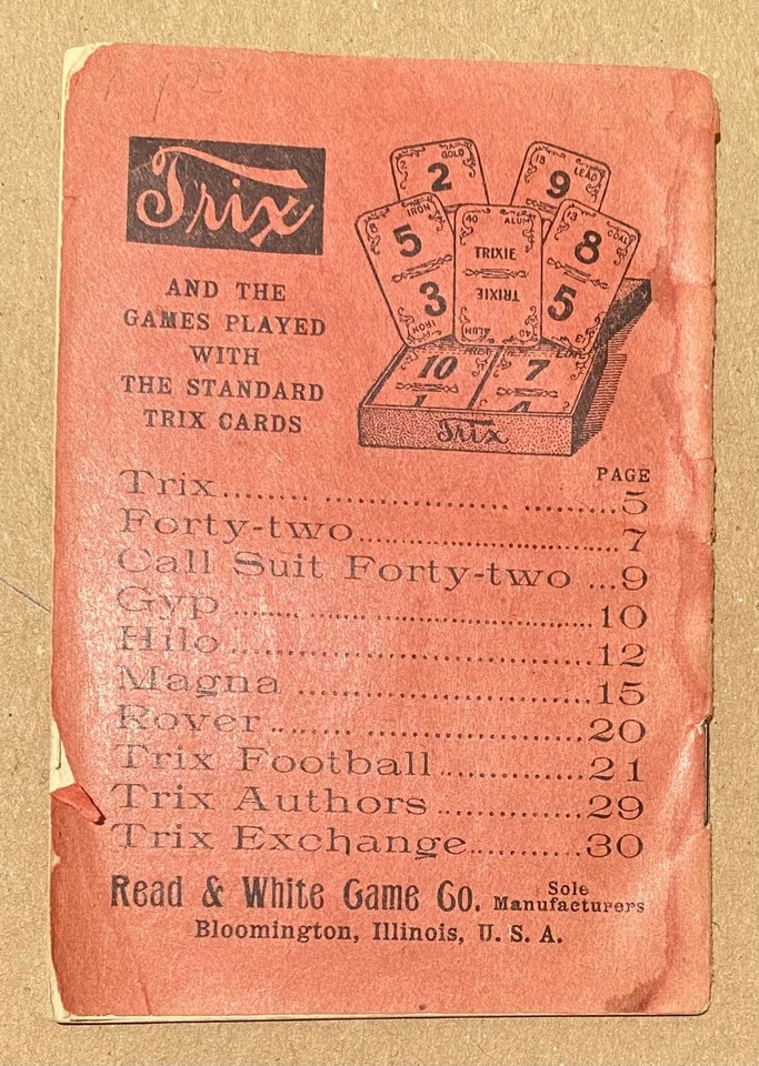 Antique Trix cards rules & games booklet, 1904, fragile condition | eBay