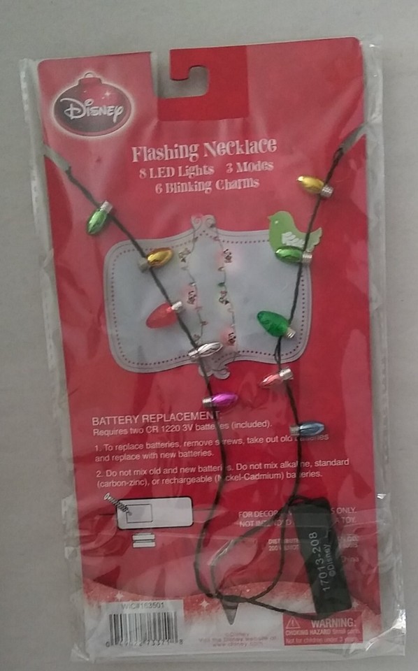 Disney Flashing Necklace 34" LED Lights & Blinking Charms New in ...