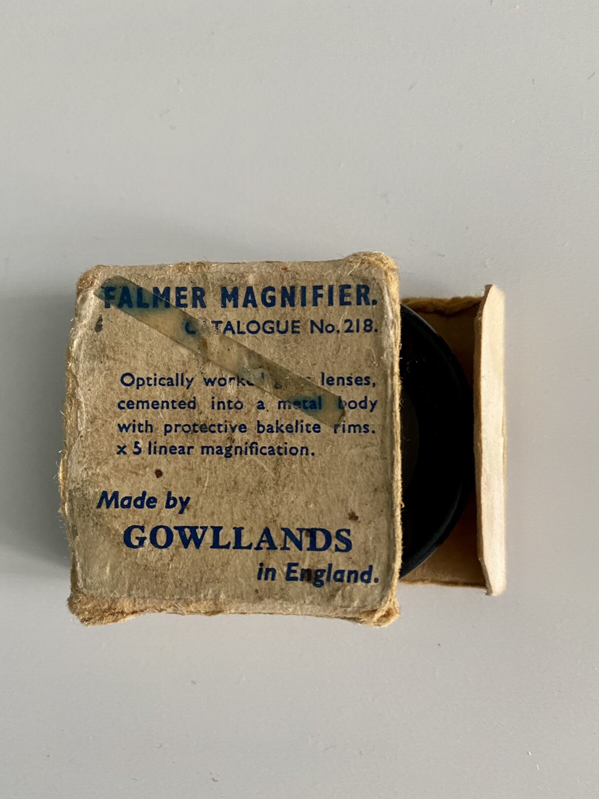Vintage Falmer MAGNIFIER X5 Scientific Lab Boxed Gowllands England ...
