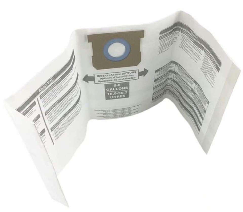 For Shop-Vac 90661 Bag Type E for 5-8 Gallon Vacuum - 9066100 Bags (5 ...