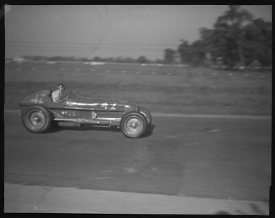 Ken Fowler Practicing in #42 Car 1948 MOTOR RACING OLD PHOTO | eBay ...