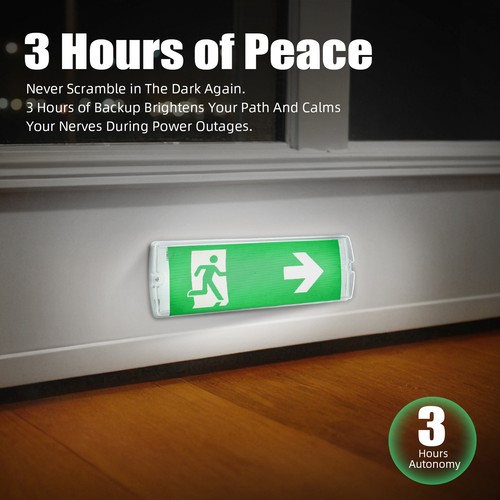 LED EMERGENCY LIGHT DOWN BULKHEAD EXIT SIGN MAINTAINED OR NON ...
