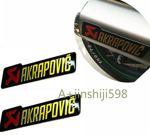 2Pcs Akrapovic Aluminium Heat-resistant Motorcycle Decal Exhaust Pipes ...
