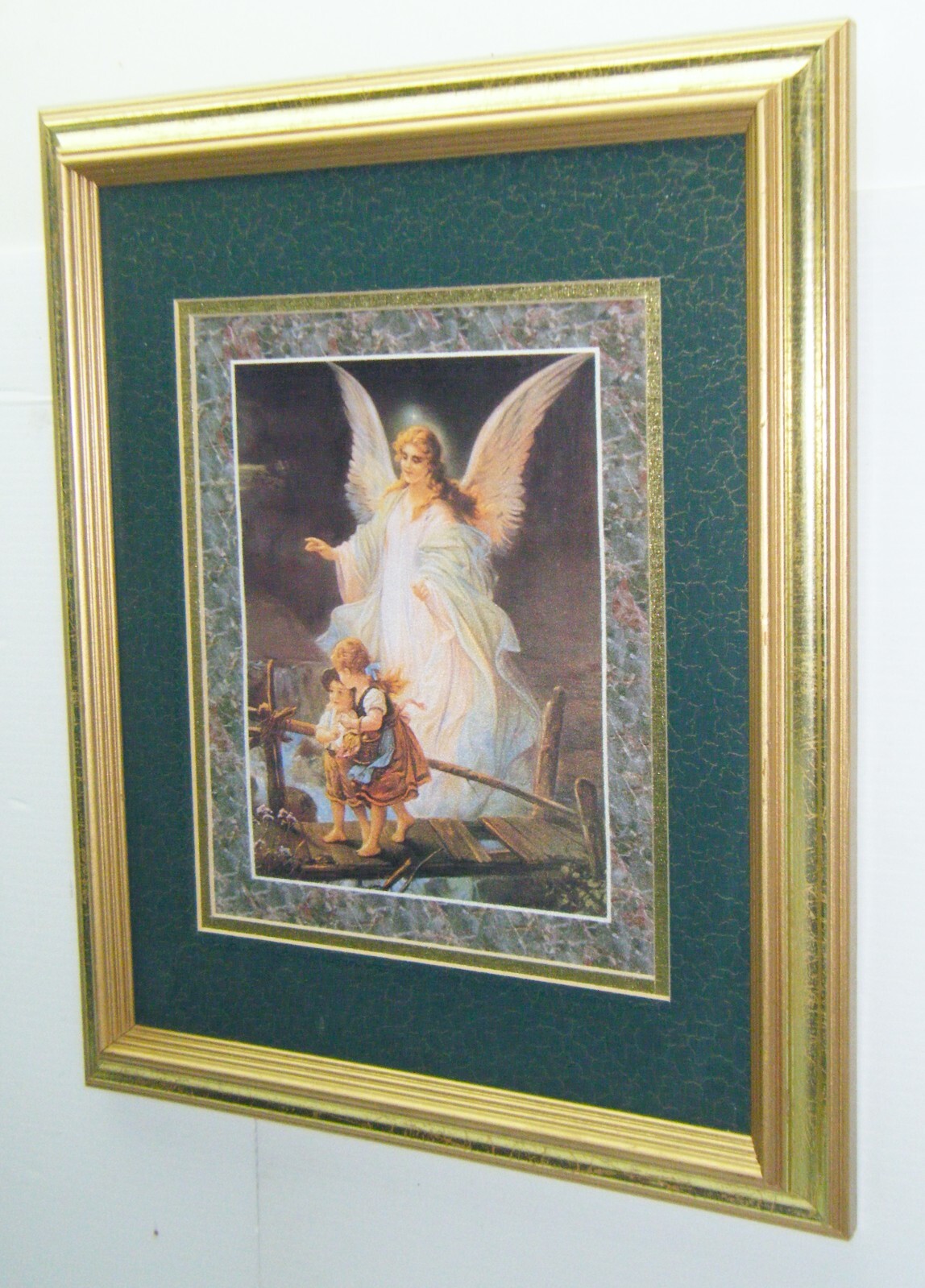 Beautiful Triple Framed Print Titled - "Guardian Angel Watching Over ...