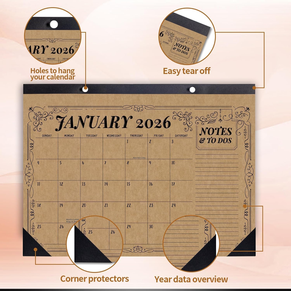 2026 Desk Calendar Wall Calendars, Large 17" X 12", November 2025 ...