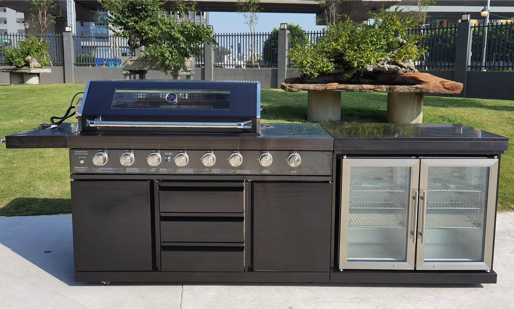 NEW Black Stainless Steel Grill Outdoor Kitchen 8 Burner Grill ...