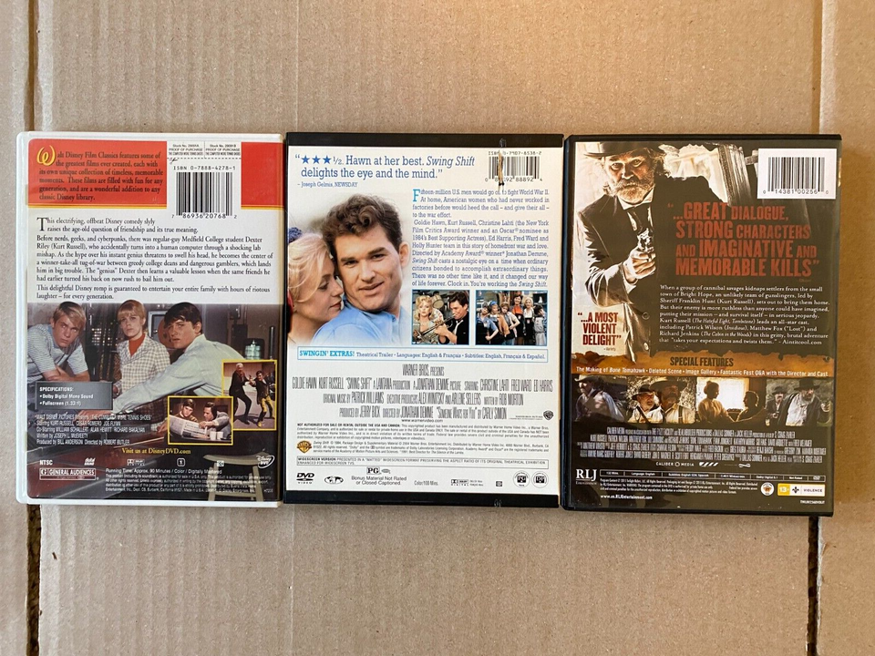 KURT RUSSELL DVD Collection-41 Movies! John Carpenter, Tom Cruise, Vin ...