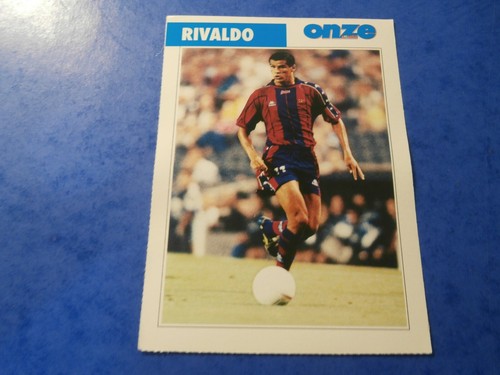 RIVALDO, FC BARCELONE, RARE 1997 FOOTBALL ROOKIE CARD ONZE MONDIAL ...