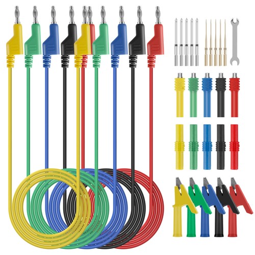30PCS 4mm Stackable Banana Plug Test Lead Kit With Alligator Clip-Back ...
