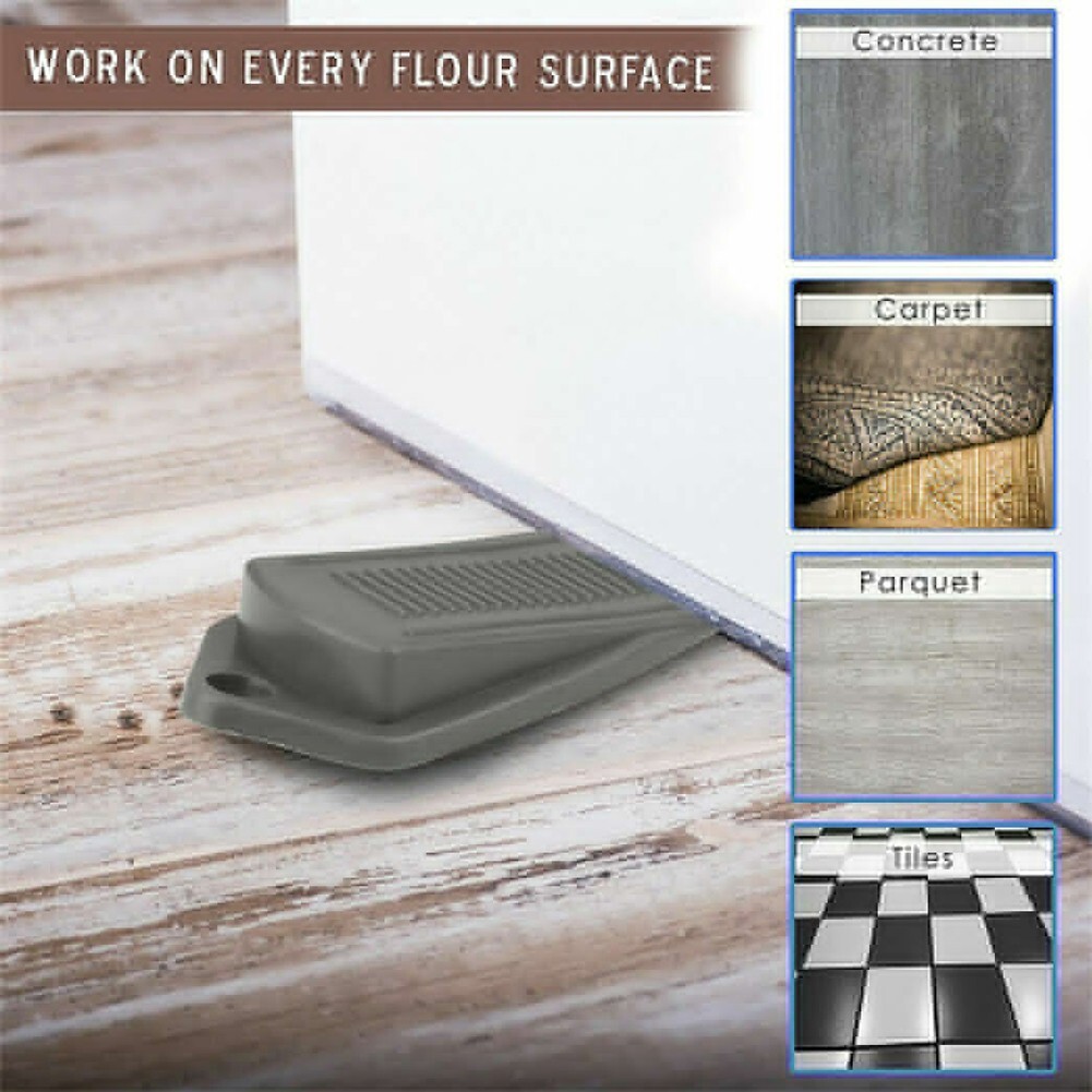 Large Black Rubber Door Stopper Wedge Heavy Duty Office Home Block ...