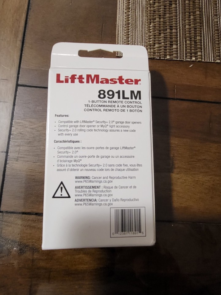 LiftMaster 891LM 1 Button Garage Door Opener Remote Control - Black New ...