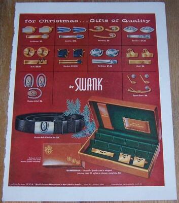 Swank Jewelry Sets for Gifts 1957 Life Magazine Color Christmas ...