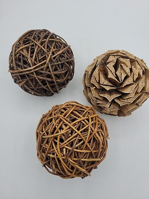 Large Decorative Wood Cane Driftwood Ball & Twig Balls X3 | eBay