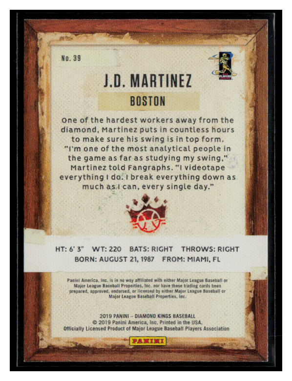 2019 Panini Diamond Kings #39 J.D. Martinez | eBay