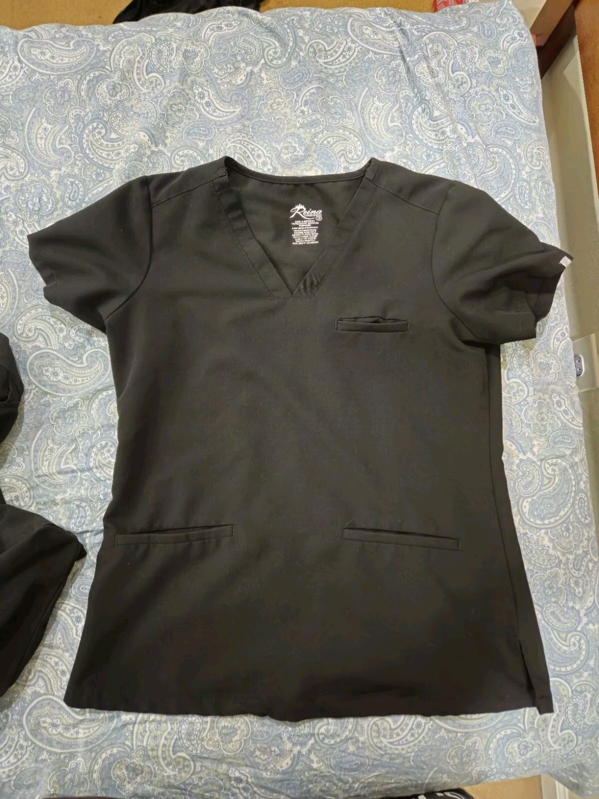 REINA Medical Uniform SCRUB SET Black | eBay