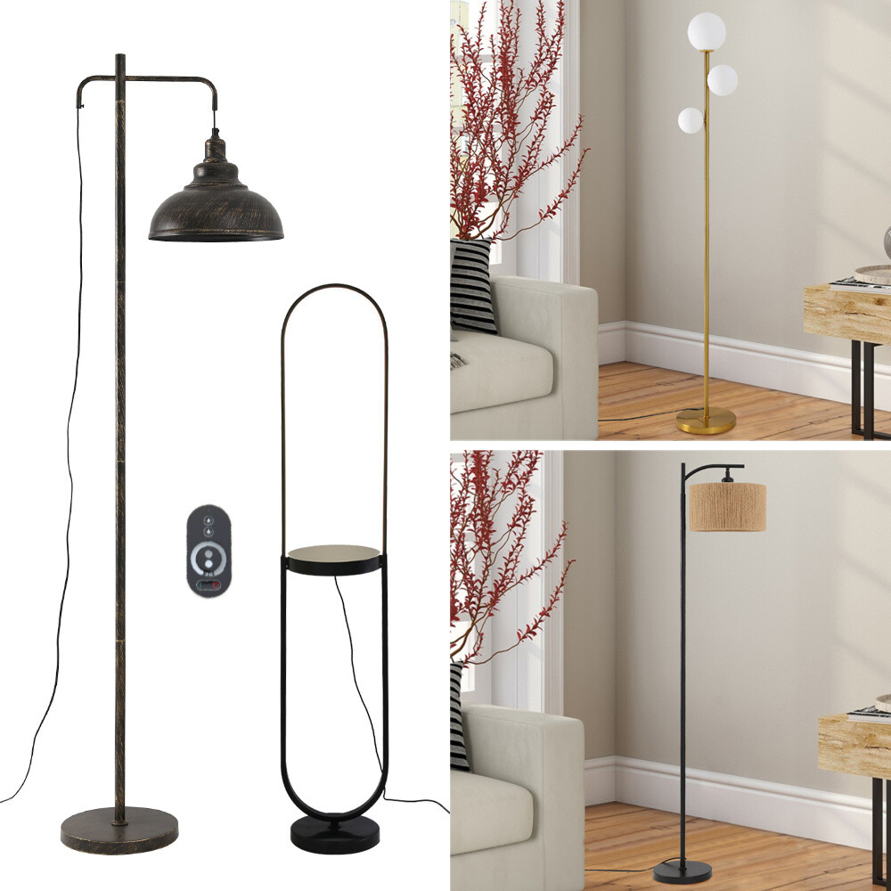 Modren Tall Floor Lamp Standard Free Standing Light Lampshades LED Bulb ...