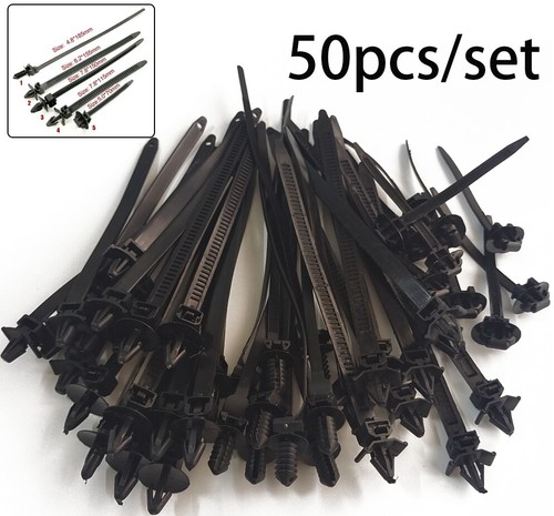 Car Line Cable-Ties Zip Wrap Push Rivet Clip Wiring Loom Harness ...
