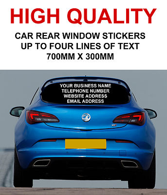 Personalised Car Rear Window Business Stickers Van Vinyl Sign ...