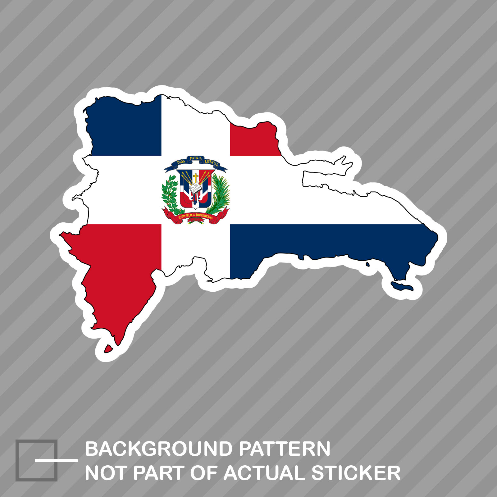 Dominicano Shaped Dominican Republic Flag Sticker Decal Vinyl country ...