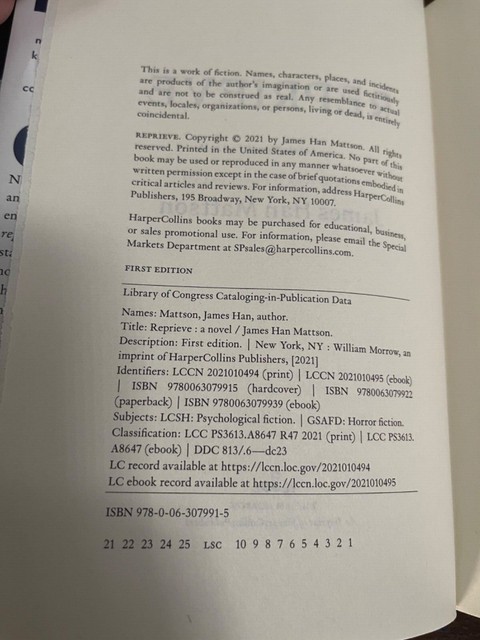 Reprieve : A Novel by James Han Mattson (2021, Hardcover) for sale ...