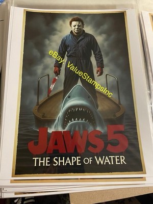 Jaws vs. Michael Myers Halloween Funny Spoof Poster Print 8.5x11 Myers ...