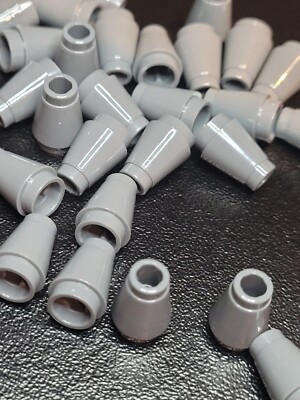 25 x NEW Lego Dark Bluish Gray Cone 1 x 1 with Top Groove (Part 4589b ...