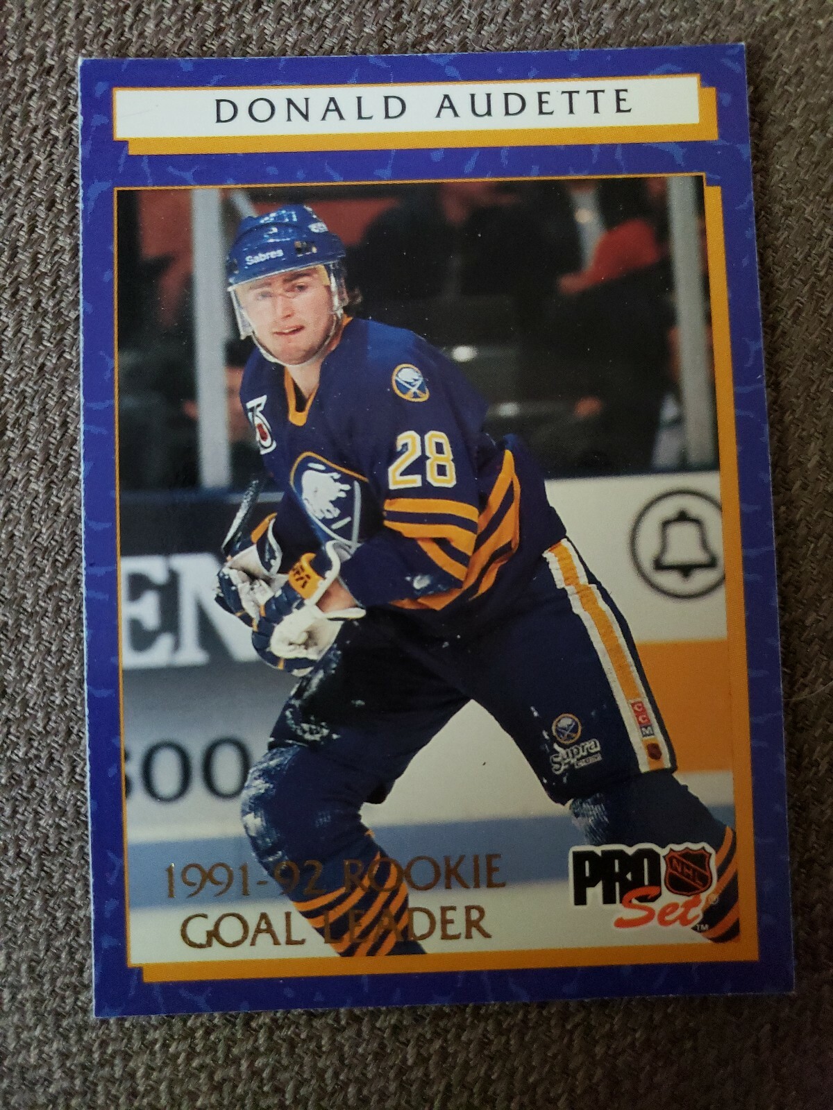 1992-93 Pro Set Rookie Goal Leaders #3 Donald Audette insert Buffalo ...