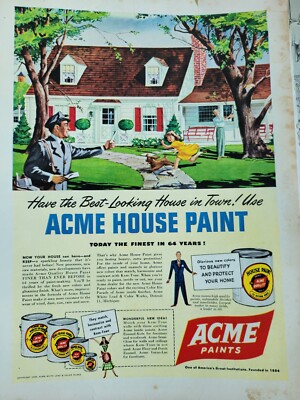 1948 Acme House Paint Have Best looking house in town Vintage Ad | eBay