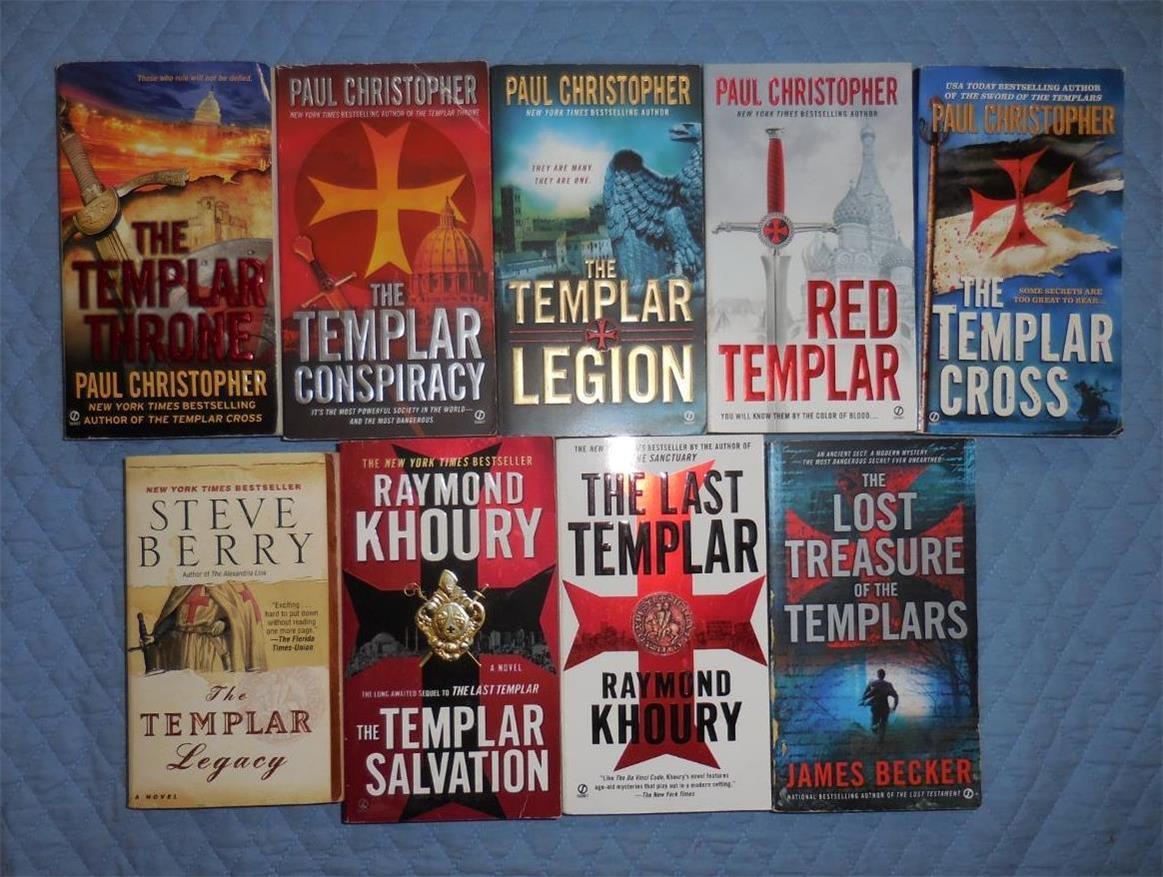 Lot of 9 TEMPLAR KNIGHTS Books (5) Paul Christopher, (2) Raymond Khoury ...