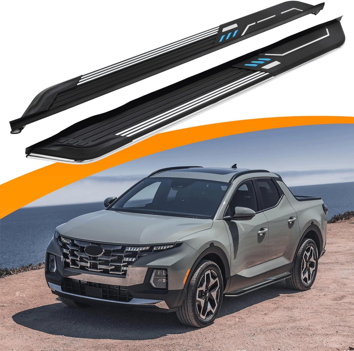 Running Boards Side Steps for Hyundai Santa Cruz 2021-2024 Nerf Bars ...