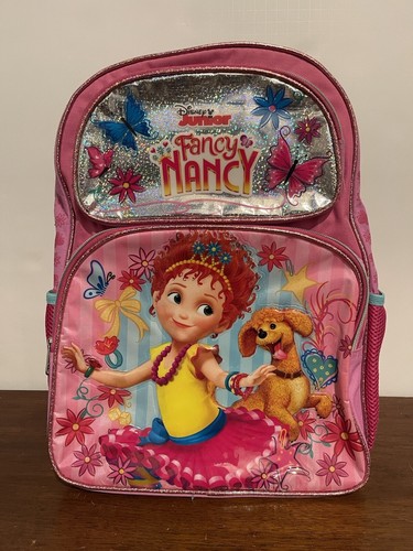Disney Junior Fancy Nancy Sparkly Flower & Butterflies Backpack Pink 16 ...