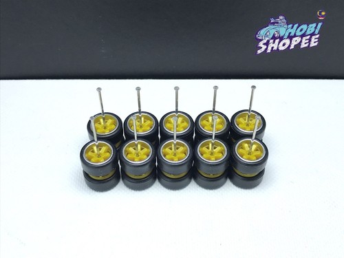 RL34 Lot 5 Set Hot wheels 1/64 TE37 Bronze Line Chrome 10mm Long Real ...