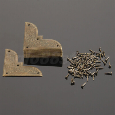 40x Retro Jewelry Box Corner Brackets Chest Table Edge Corner Guards ...