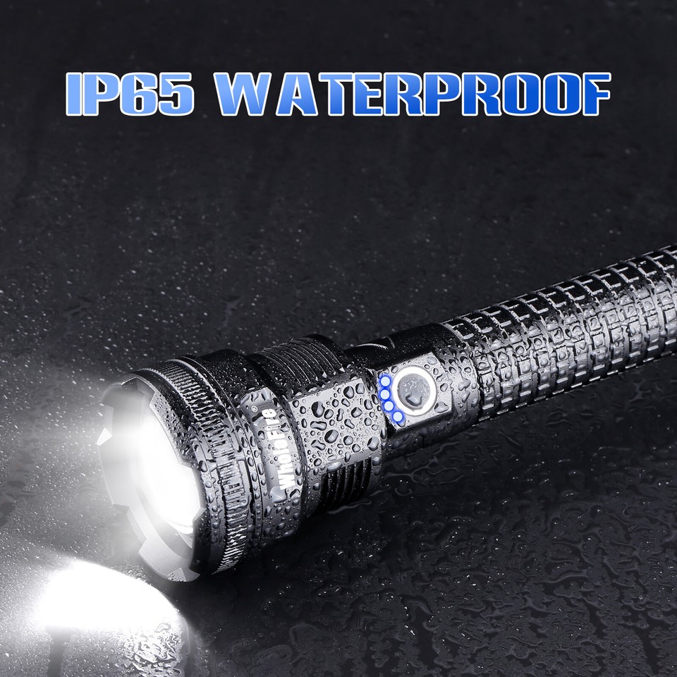 1200000LMS Super Bright XHP90.2 LED Flashlight Rechargeable Tactical ...