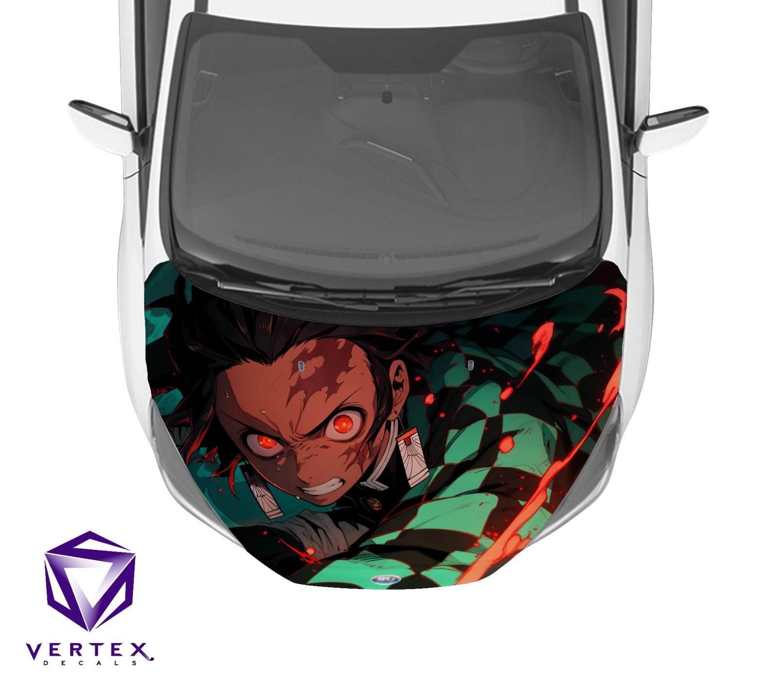 Tanjiro Demon Slayer Anime Hood Wrap Weatherproof Vinyl Decal 50"X60 ...