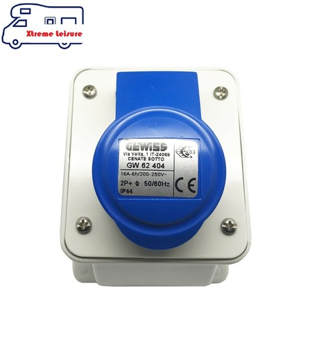 Garage Hook Up Socket 16A – 240V waterproof IP44 Industrial Caravan ...