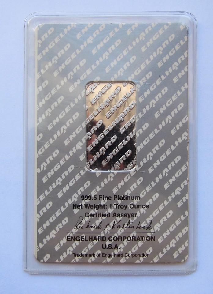 Highly Collectable Engelhard 1 Oz Platinum bar in assay card. | eBay