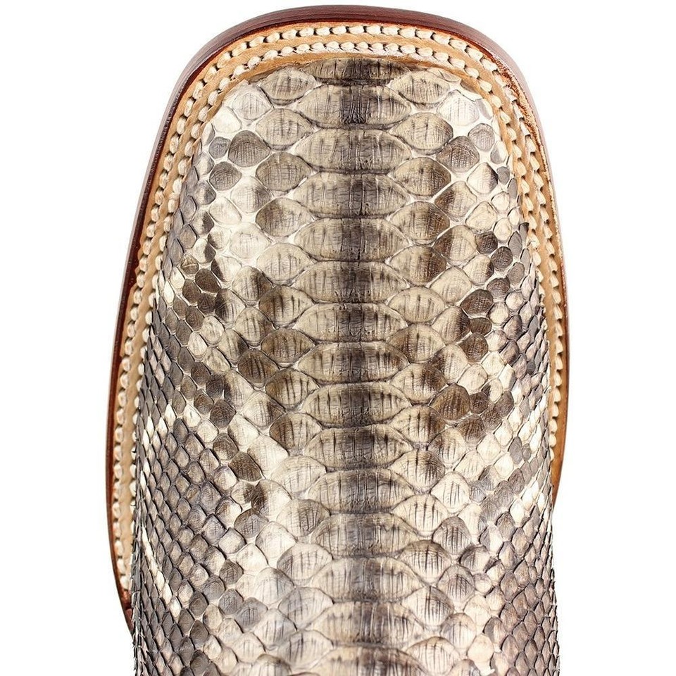 Los Altos RUSTIC BROWN Genuine PYTHON SNAKE Western Boot Square Toe EE 8225785 | eBay
