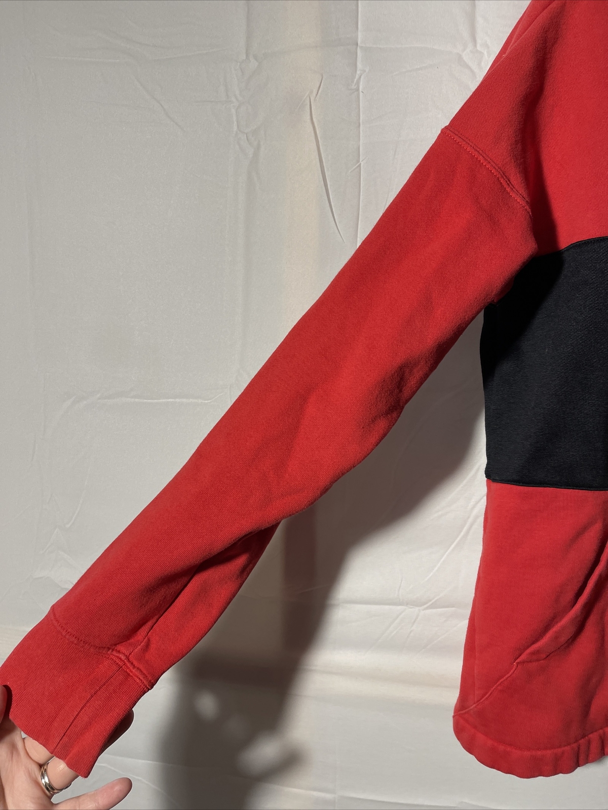 NIKE AIR Red Black ColorBlock Big Swoosh Medium M Hoo… - Gem