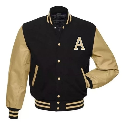Army Black Knights Black & Golden Varsity Letterman Jacket Men's | eBay