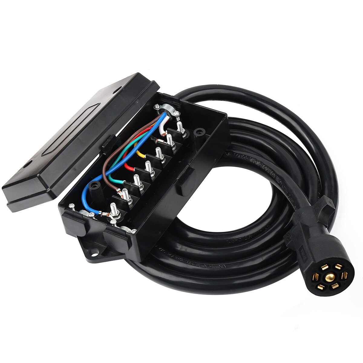 4FT 7Way Trailer Plug Weatherproof Trailer Wiring Harness 7Pin Trailer ...