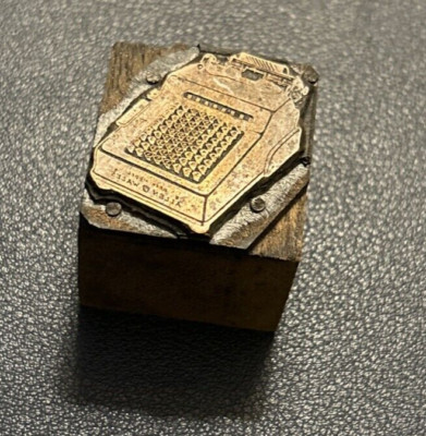 Allen Wales adding machine -- vintage letterpress printing block | eBay
