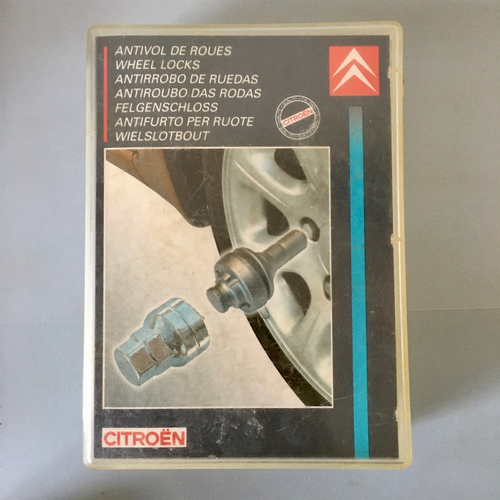 4x Genuine CITROEN Locking Wheel Nuts Bolts & 1x Removal Key Socket ADL ...