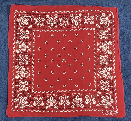 Vintage 40's Red Bandana RN 14193 Fast Color All Cotton Selvedge | eBay