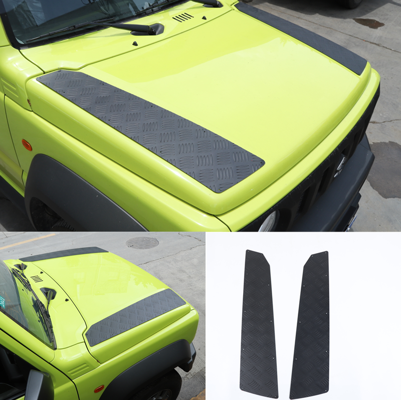 For 19-2022 Suzuki Jimny black alloy Front Hood Bonnet Molding Cover ...