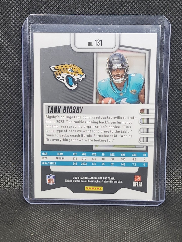 2023 Panini Absolute Tank Bigsby Rookie #131 Jacksonville Jaguars RC ...