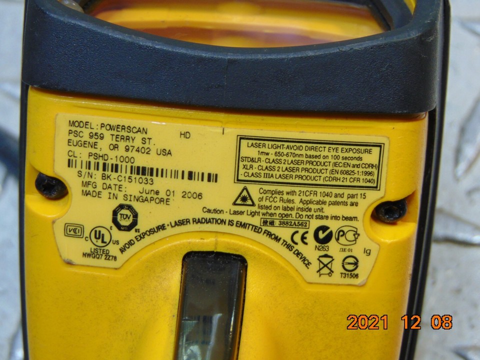 PSC POWERSCAN HANDHELD LASER BAR CODE SCANNER USB CABLE USBW 8-0531-01 ...