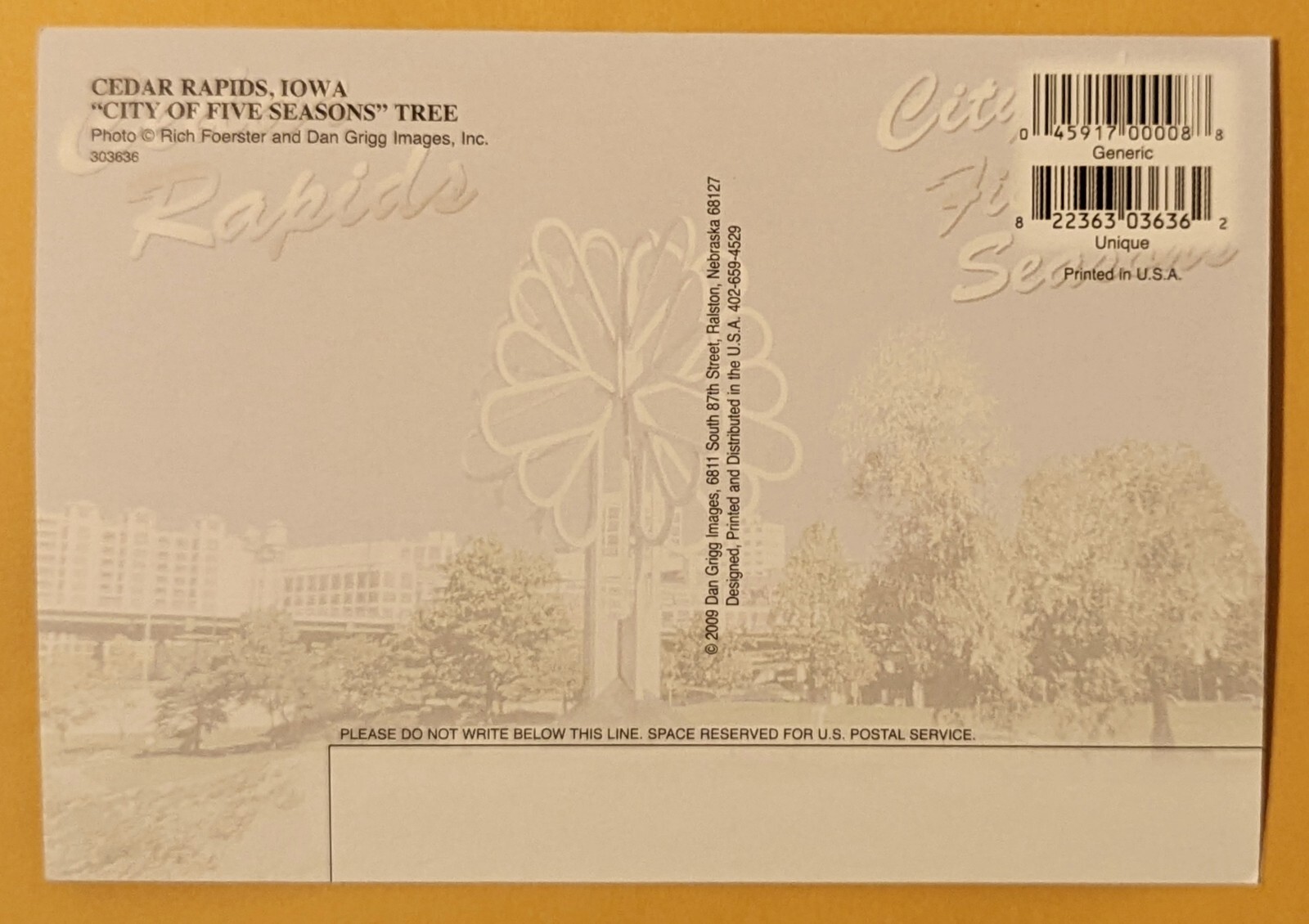 Postcard IA: " The City Of Five Seasons" Tree. Cedar Rapids. IA | eBay