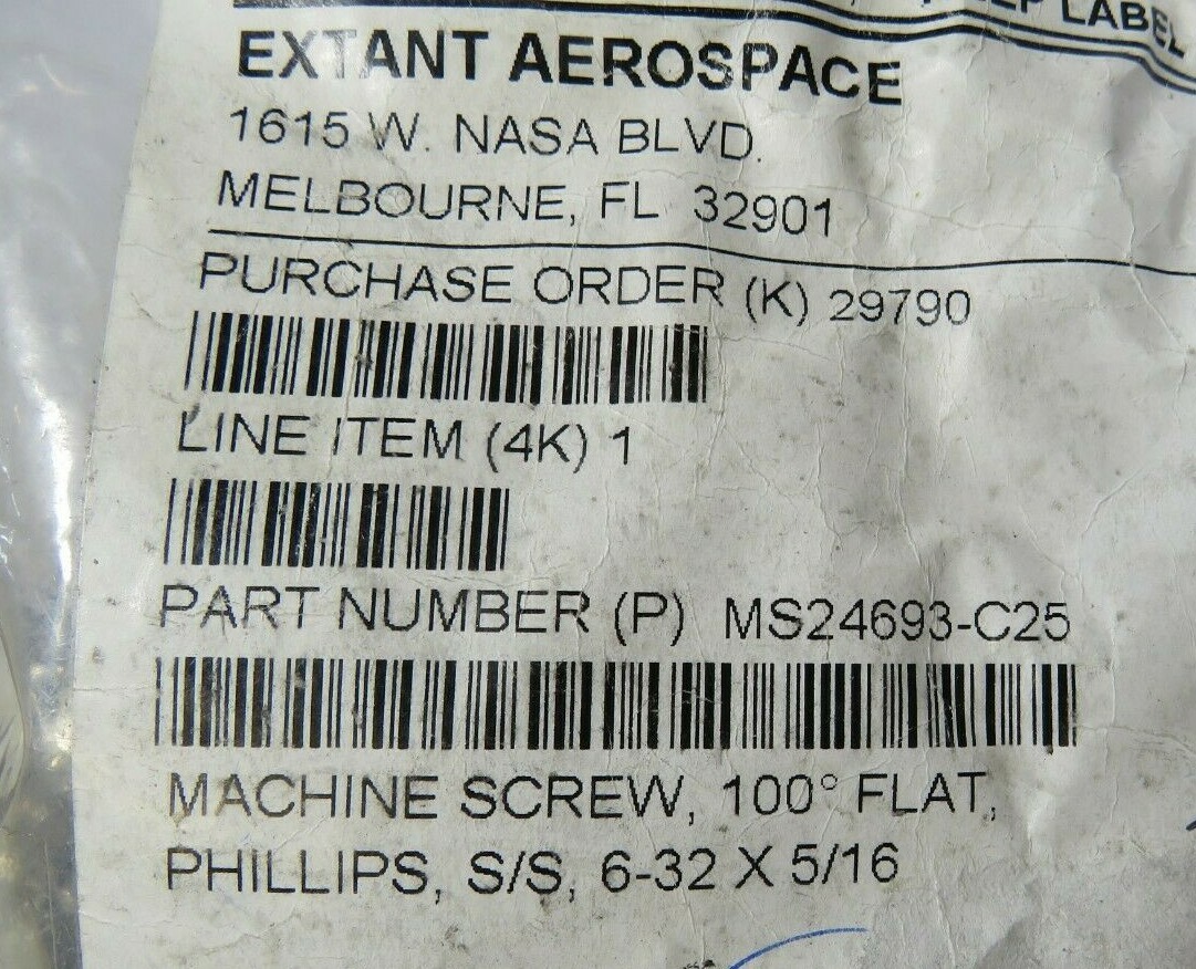 (200 NEW) MS24693-C25 Phillips machine Screws 100 Flat S/S 6-32 x 5/16 ...