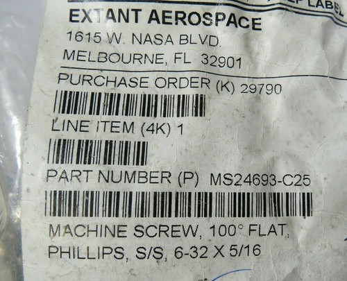 (200 NEW) MS24693-C25 Phillips machine Screws 100 Flat S/S 6-32 x 5/16 ...